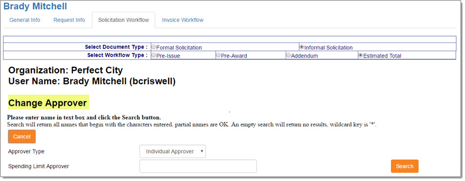Solicitation Workflow - User